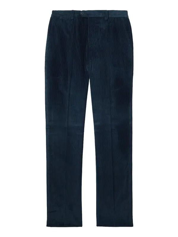 Rubinacci Straight-leg Cotton-corduroy Trousers - Blue