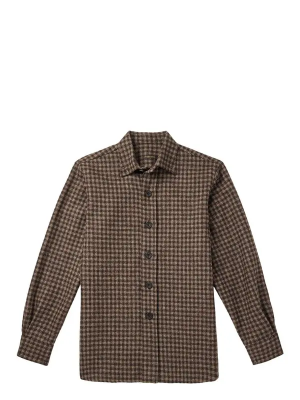 Rubinacci Checked Wool Shirt - Brown