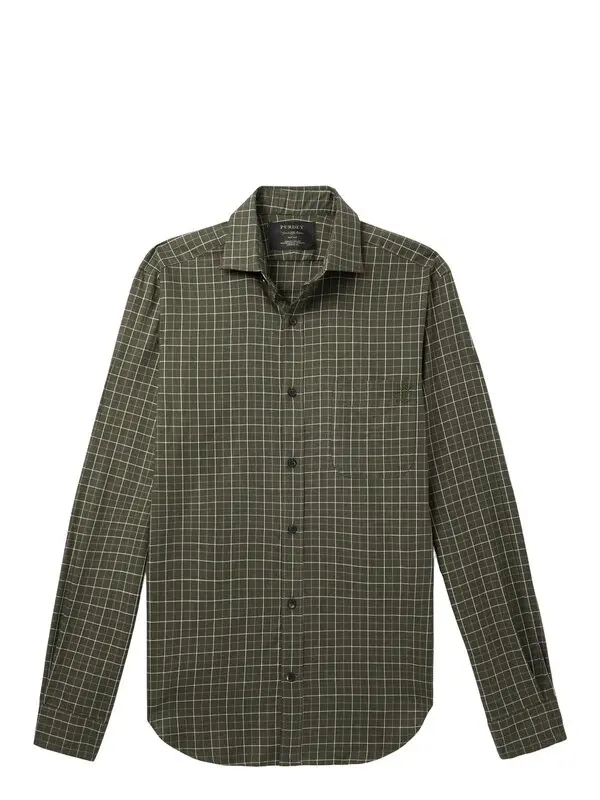 Purdey Checked Cotton Shirt - Green