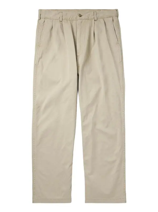 ORSLOW Two Tuck Straight-leg Trousers - Neutrals