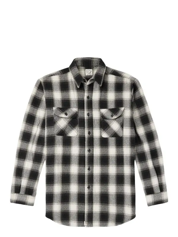 ORSLOW Checked Cotton-flannel Shirt - Black
