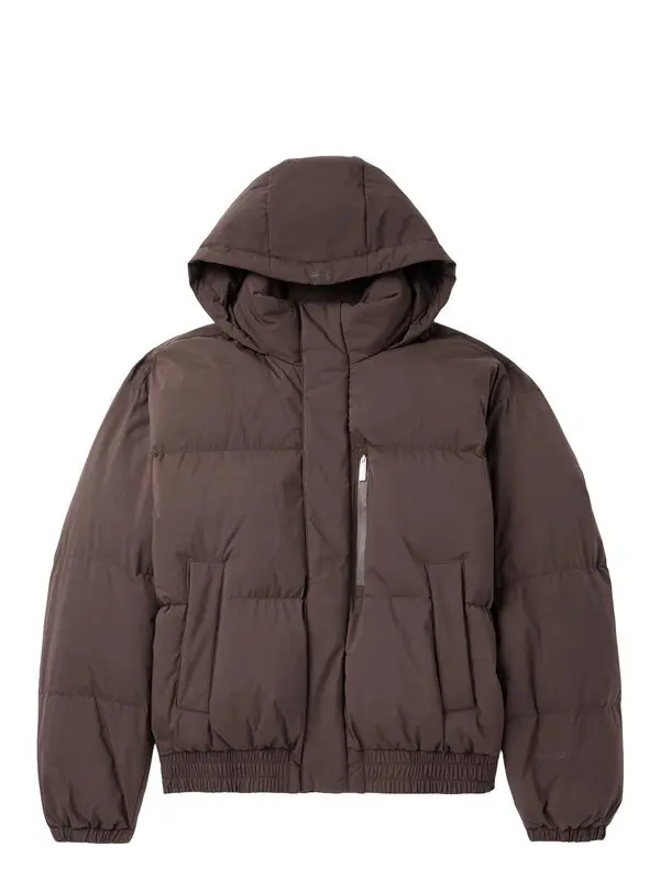Herno Quilted Shell Down Hooded Jacket - Brown