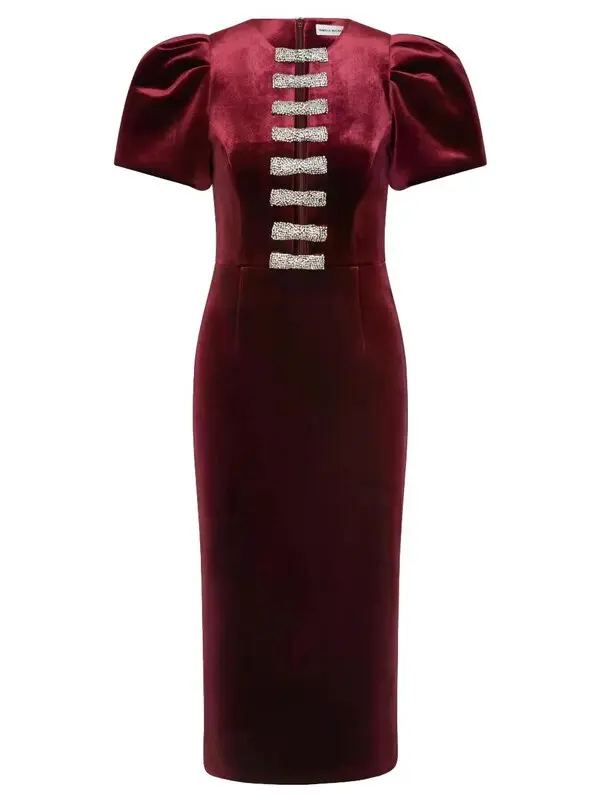 Rebecca Vallance Edwiena Puff-sleeve Midi Dress - Red