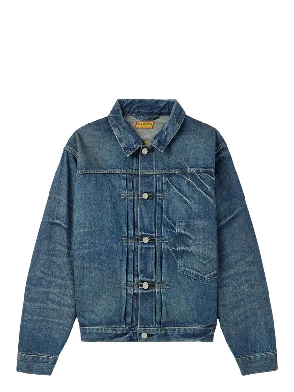 HUMAN MADE Embroidered Denim Trucker Jacket - Blue