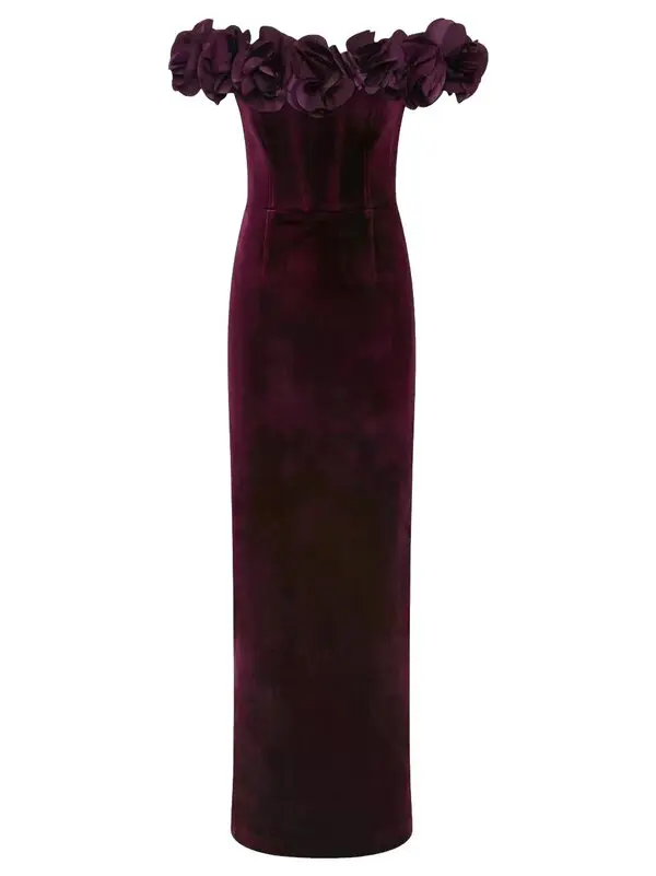 Rebecca Vallance Charles Off-shoulder Gown - Purple
