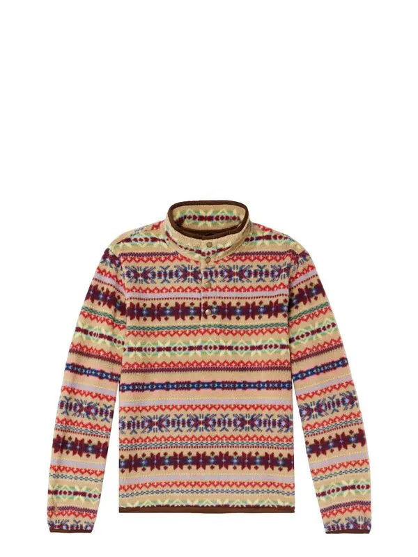 Ralph Lauren Fair Isle Recycled-fleece Sweatshirt - Neutrals