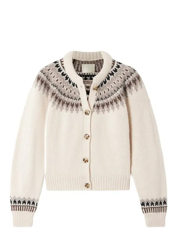 Doo.Ri Clarke Fair Isle Wool-blend Cardigan - Cream