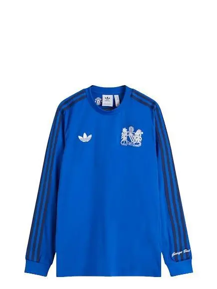 Adidas Manchester United Fc Long Sleeve Jersey Top - Bold Blue