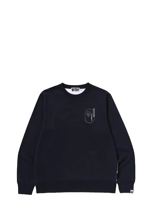 BAPE X Ukiyoe I Crewneck Sweatshirt - Navy Blue