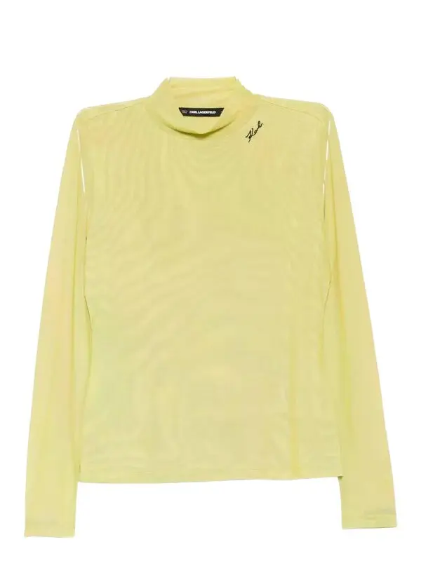 Karl Lagerfeld Mesh Long-sleeve Top - Green