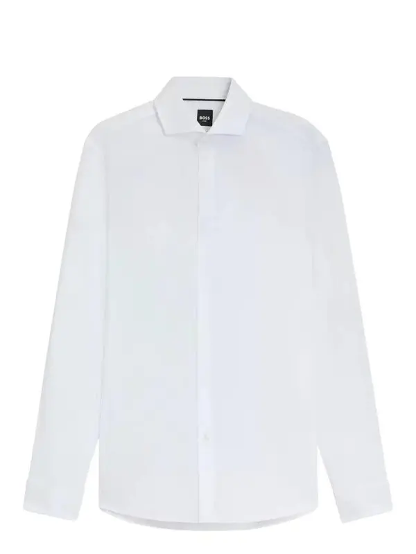 BOSS Cutaway-collar Cotton Shirt - White