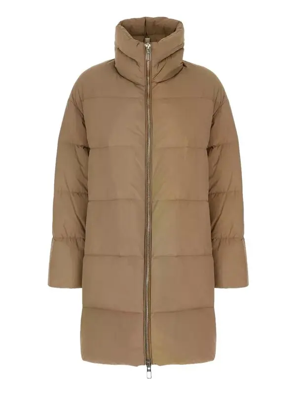 DUNO Shiva Funnel-neck Quilted Coat - Neutrals