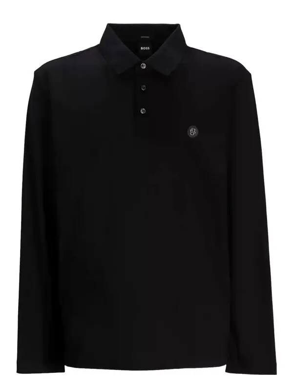 BOSS Long-sleeved Polo Shirt - Black