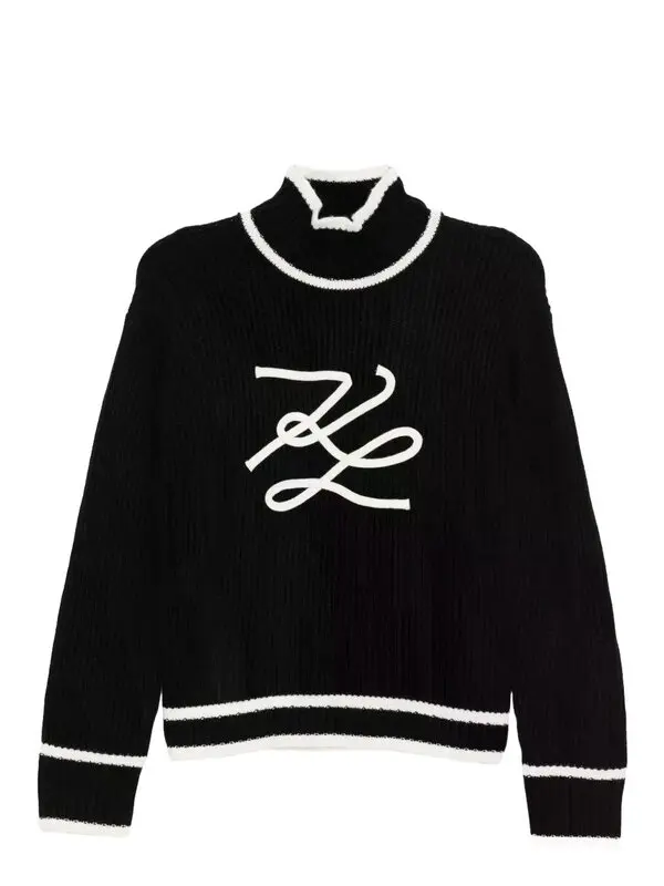 Karl Lagerfeld Autograph-braided Jumper - Black