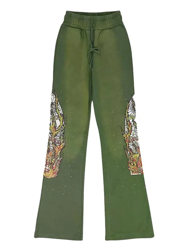 WHO DECIDES WAR BY EV BRAVADO Drawstring Track Pants - Green