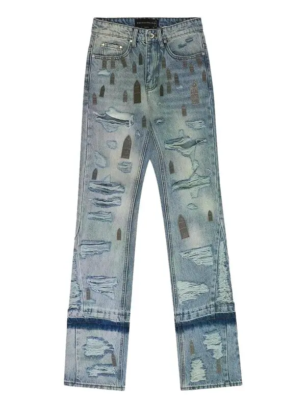 WHO DECIDES WAR BY EV BRAVADO Distressed Jeans - Blue