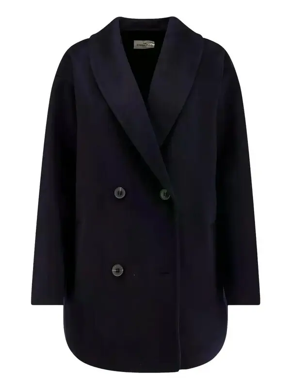 THE DYNAMIS STUDIO Wool Buttoned Coat - Blue