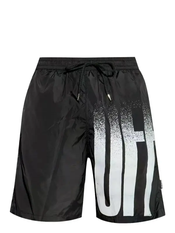 Off-White Logo-print Drawstring Swim Shorts - Black