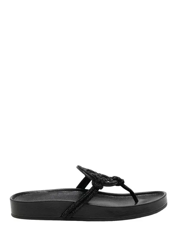 Tory Burch Embellished Thong Sandals - Black
