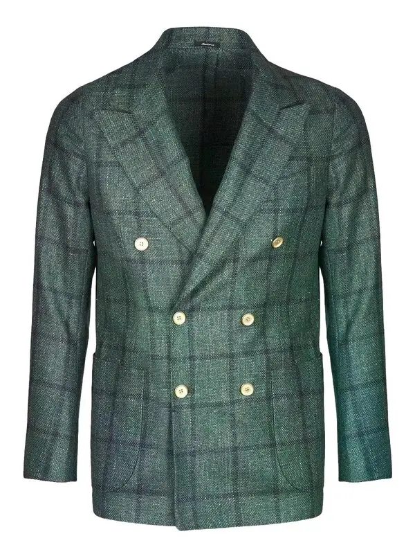 SARTORIO NAPOLI Double-breasted Check Jacket - Green
