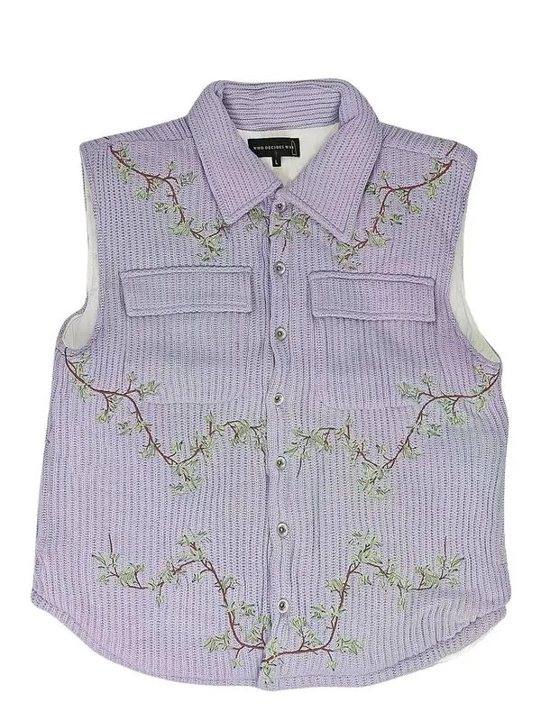 WHO DECIDES WAR BY EV BRAVADO Embroidered Gilet - Purple