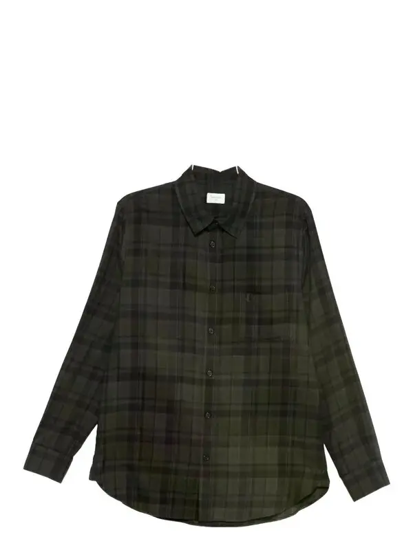 Saint Laurent Checked Shirt - Green