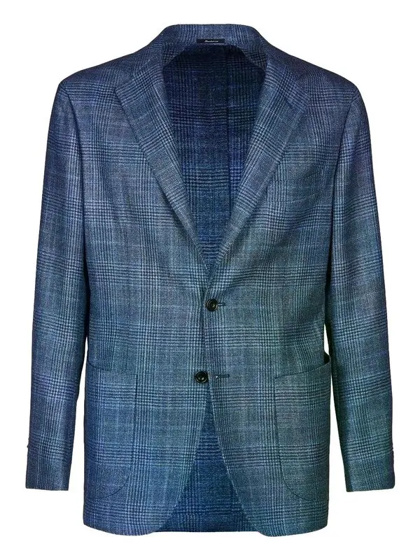 SARTORIO NAPOLI Plaid Single-breasted Jacket - Blue