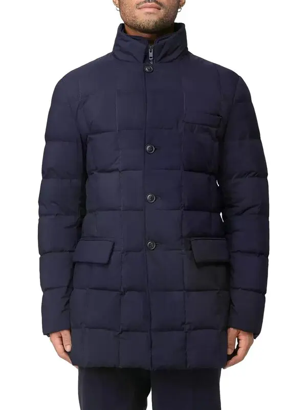 FAY Quilted Double-front Puffer Jacket - Blue