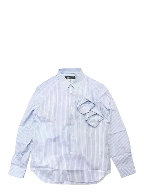 Comme Des Garçons Striped Pocket Shirt - Blue