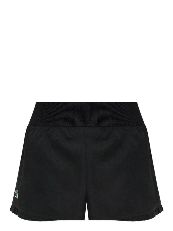 Lacoste Logo-appliqué Pleated Shorts - Black