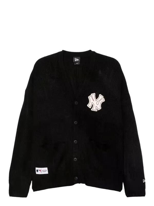 New Era Logo-patch Cardigan - Black