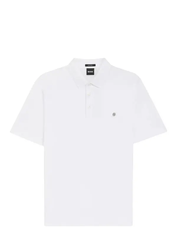 BOSS Logo-detail Cotton Polo Shirt - White