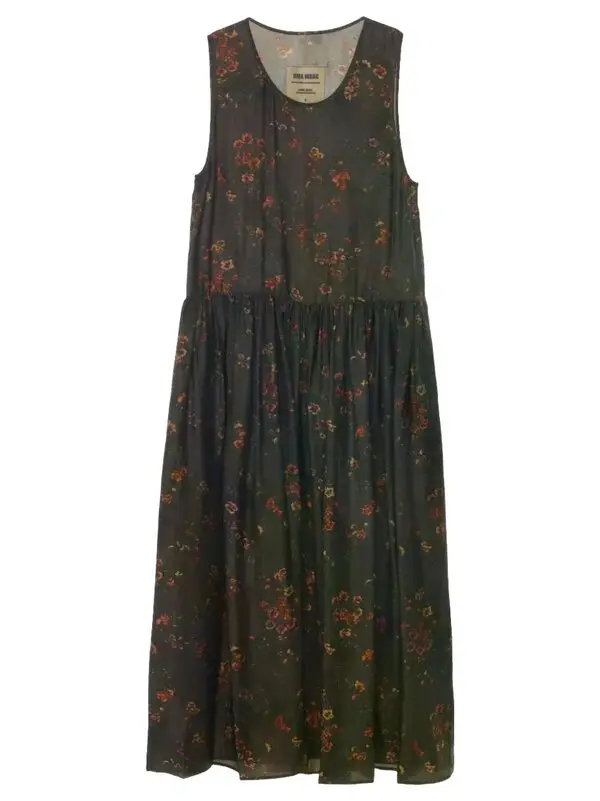 UMA WANG Floral-print Maxi Dress - Brown