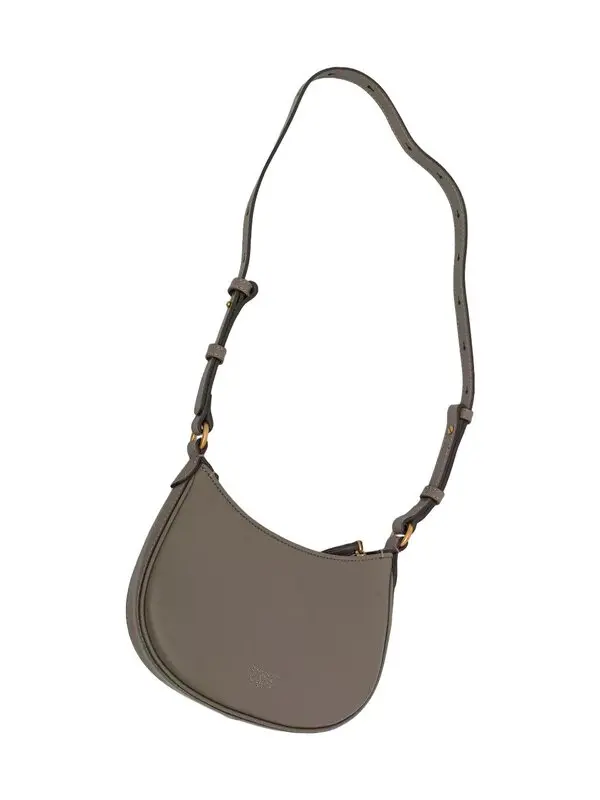 Pinko Leather Half Moon Shoulder Bag - Grey
