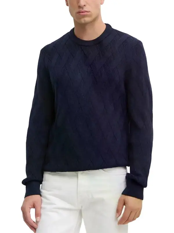 Hugo Boss H-elfredo Crew-neck Sweater - Blue
