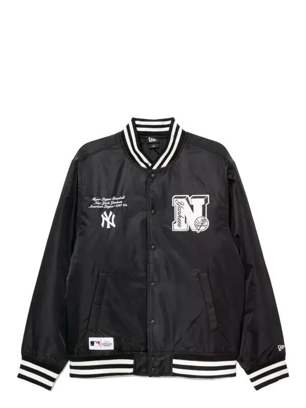 New Era Logo-embroidered Bomber Jacket - Black