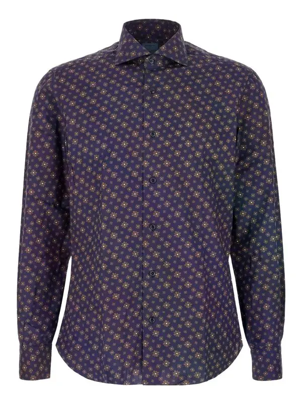 BARBA NAPOLI Floral-print Shirt - Blue