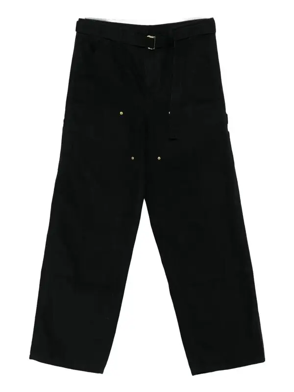 Sacai Belted Cotton Jeans - Black