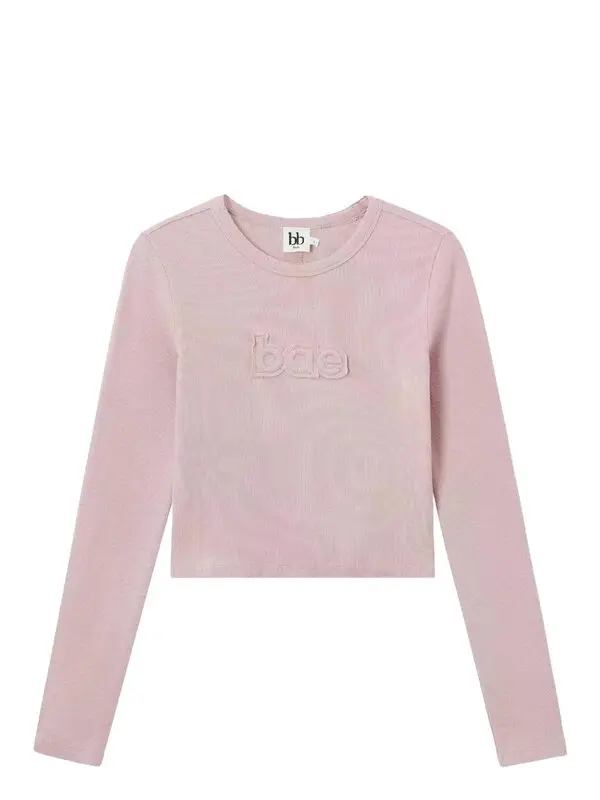 B+AB Embossed Long-sleeve Top - Pink