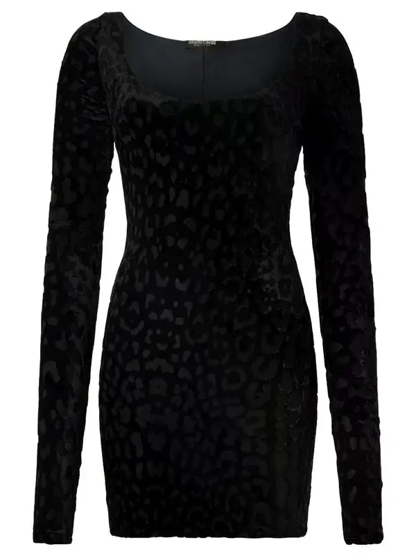 Roberto Cavalli Jaguar-skin Pattern Mini Dress - Black