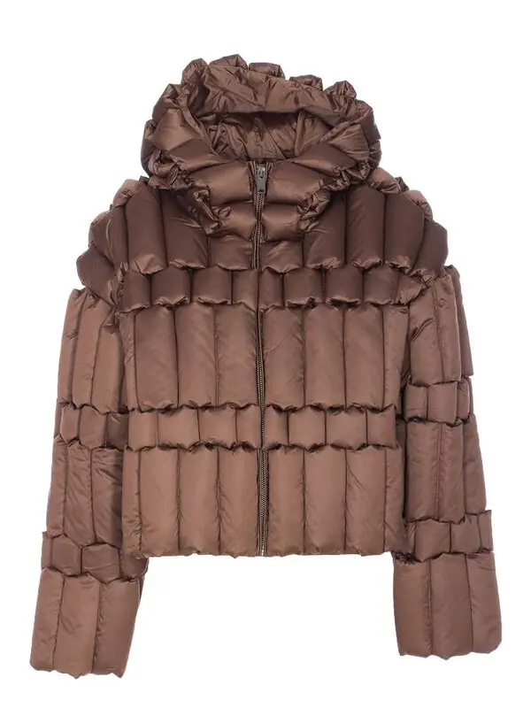 RAXXY Patterned Down Jacket - Brown