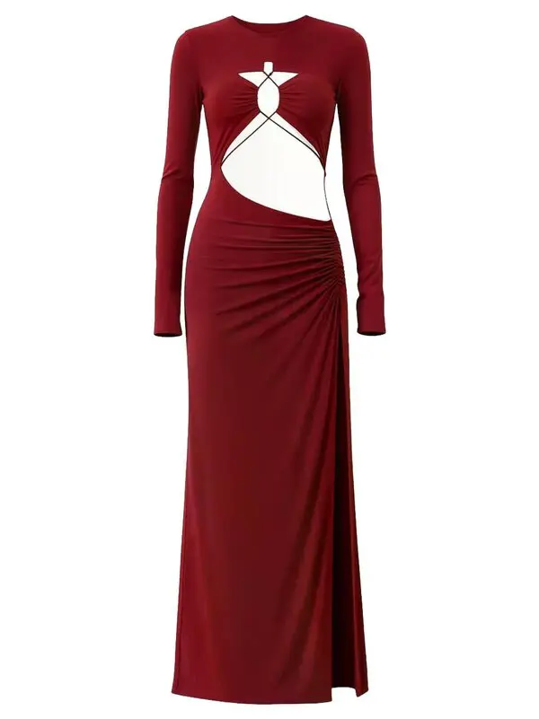 AMAZUIN Maggie Cutout Ruched Dress - Red