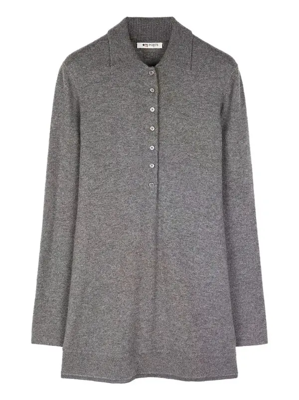 Ports 1961 Cashmere Polo Shirt - Grey