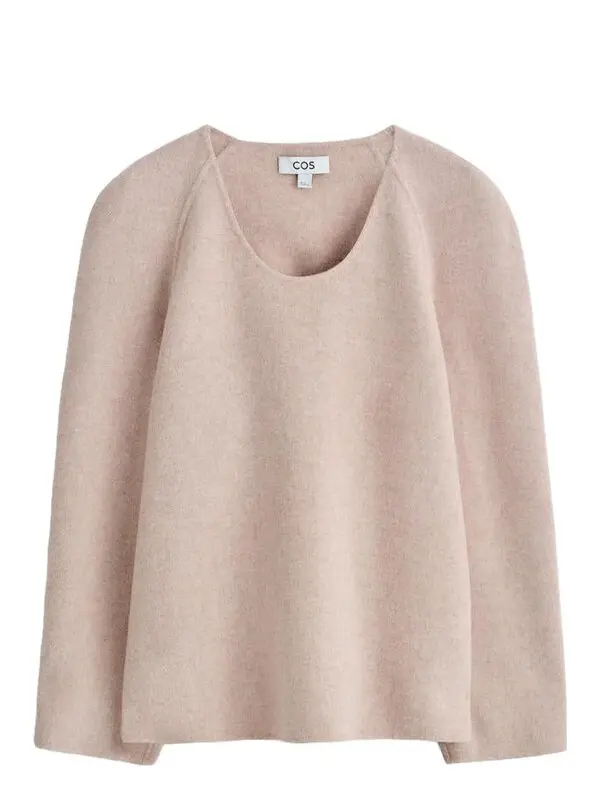 Cos Double-faced Wool Top - Light Beige