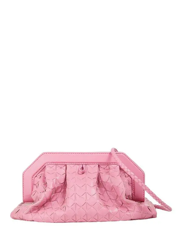 SERAPIAN Woven Leather Clutch - Baby Pink