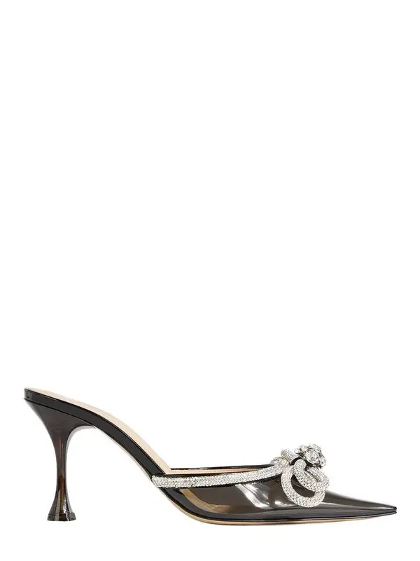 Mach & Mach Double Bow Crystal-embellished Mules - Black
