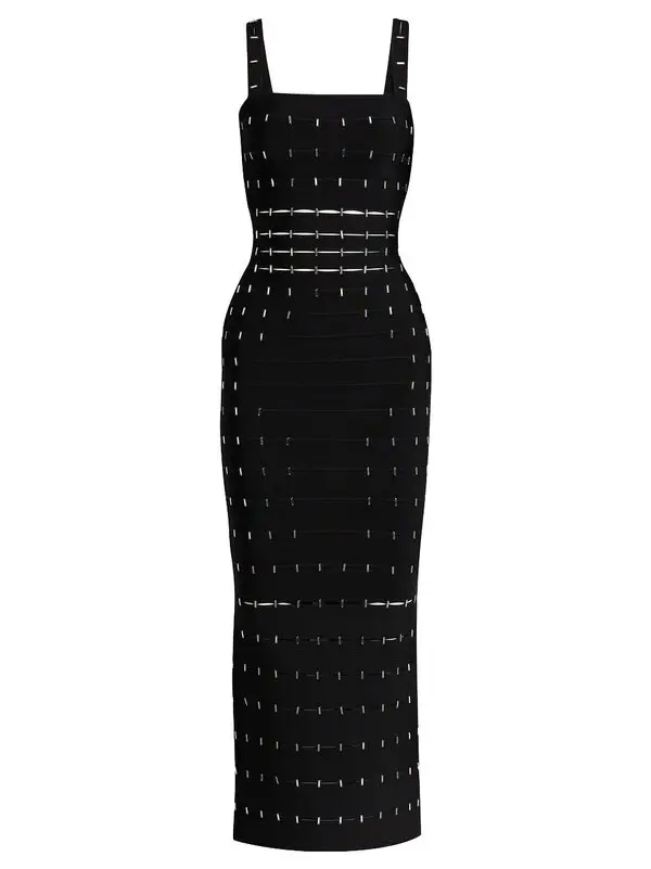 Herve Leger Lillian Laser-cut Bandage Gown - Black