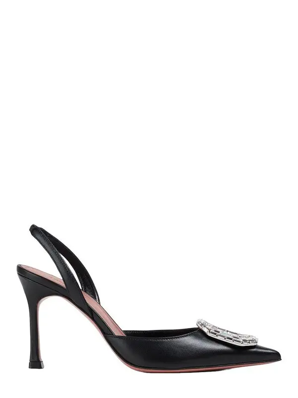 Amina Muaddi Camelia Crystal-embellished Slingback Pumps - Black