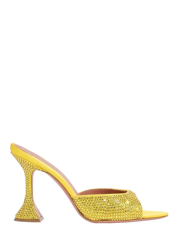 Amina Muaddi Caroline Crystal-embellished Mules - Yellow