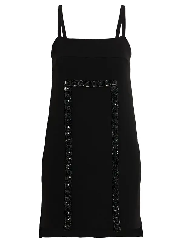 Max Mara Aversa Crystal-embellished Crepe Mini Dress - Black